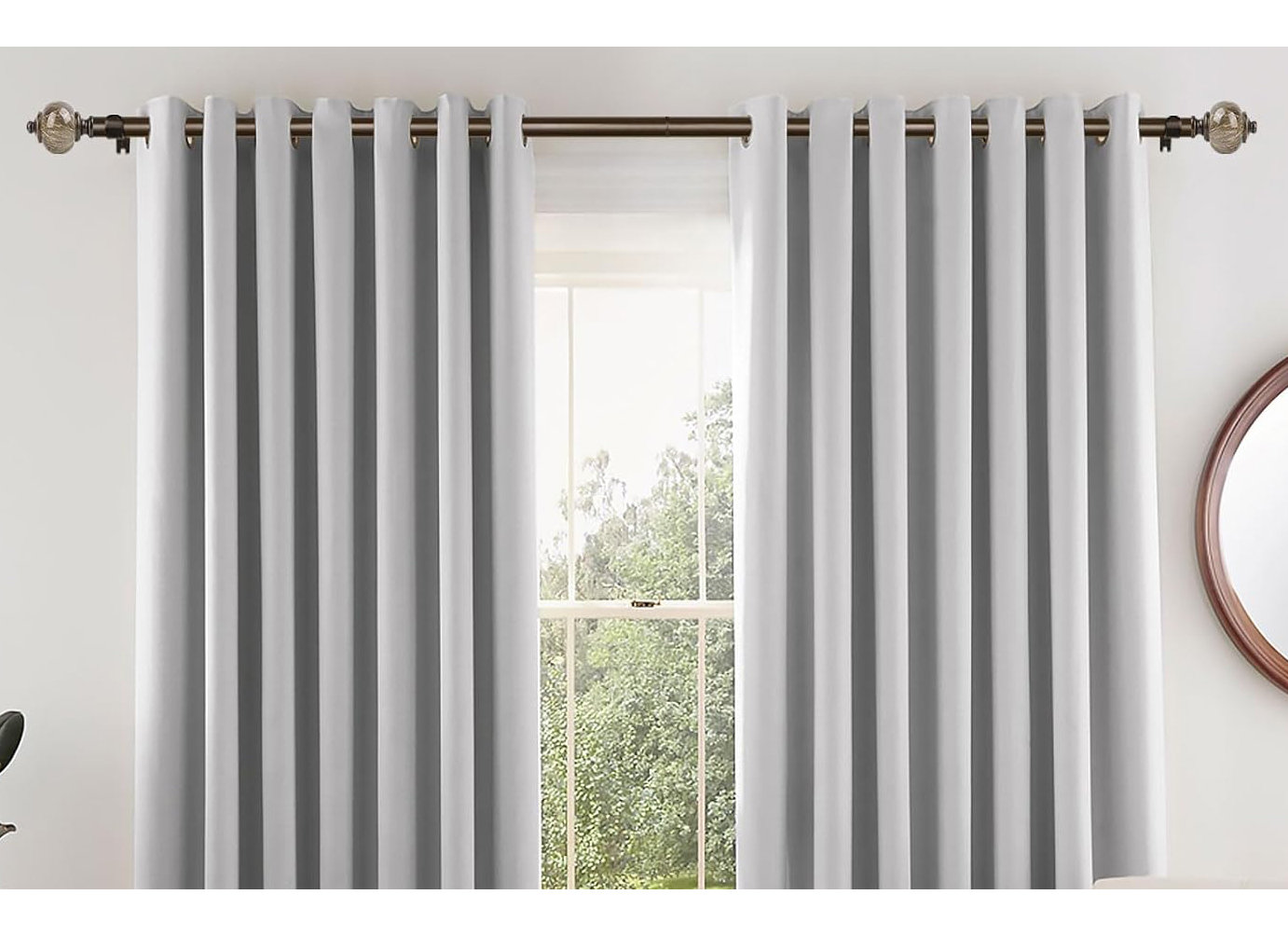 DESGENT 120" Bronze Curtain Rod Adjustable Long Drapery Rods with ...