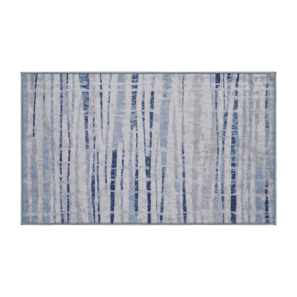 Hokku Designs Silky Soft Plush Blue Area Rug | Wayfair