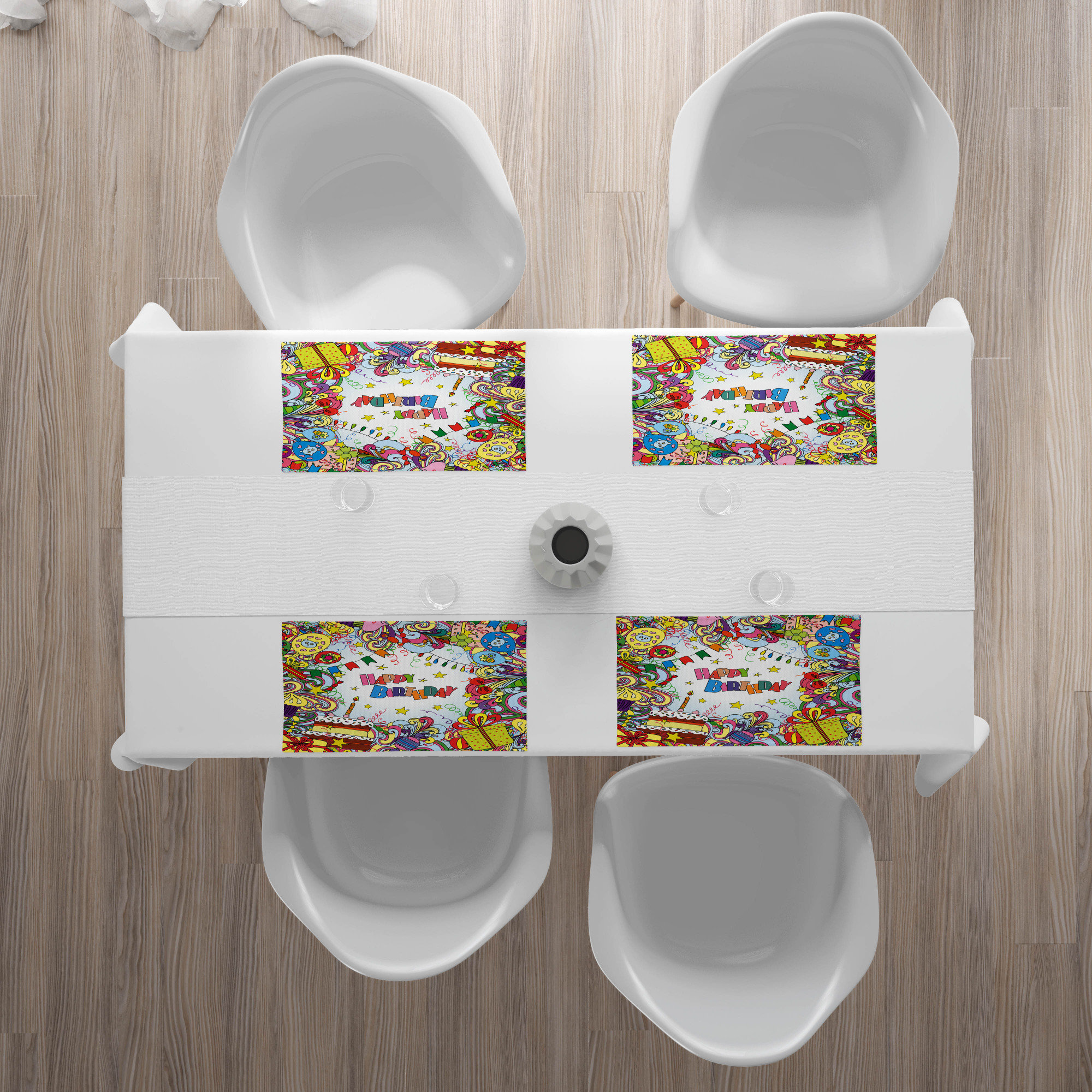 East Urban Home Ambesonne Birthday Place Mats Set Of 4, Greeting Card ...