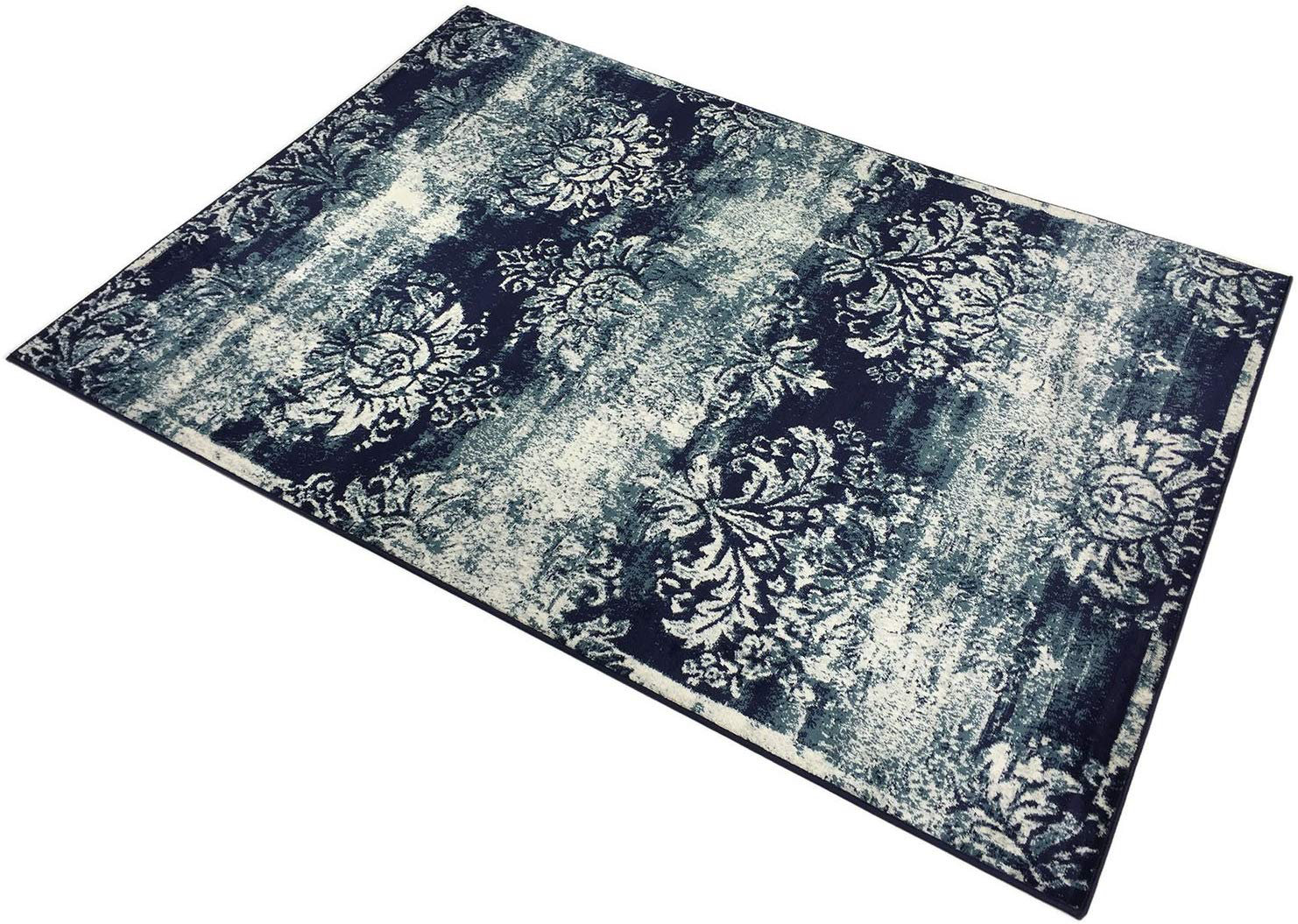 House of Hampton® Distressed Damask Design Area Rugs | Wayfair
