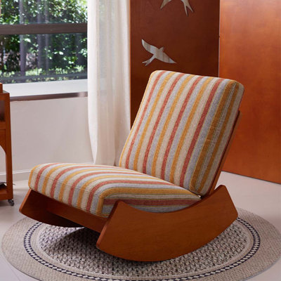 hennahome Stylish striped solid wood rocking chair | Wayfair