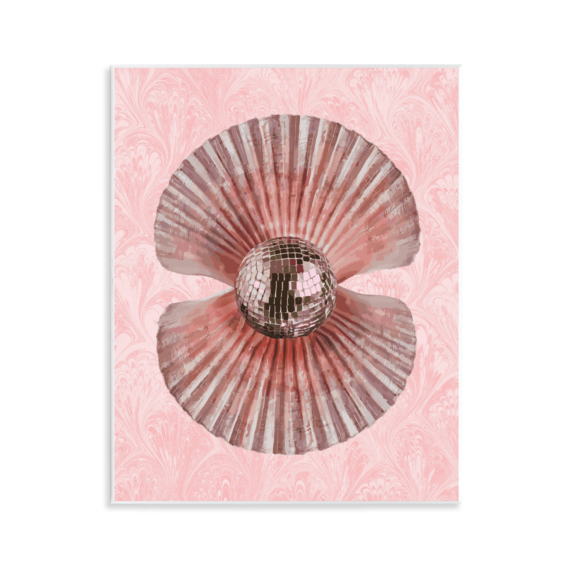 Mercer41 Disco Ball Clam Pearl Wall Plaque, design by Lil' Rue | Wayfair