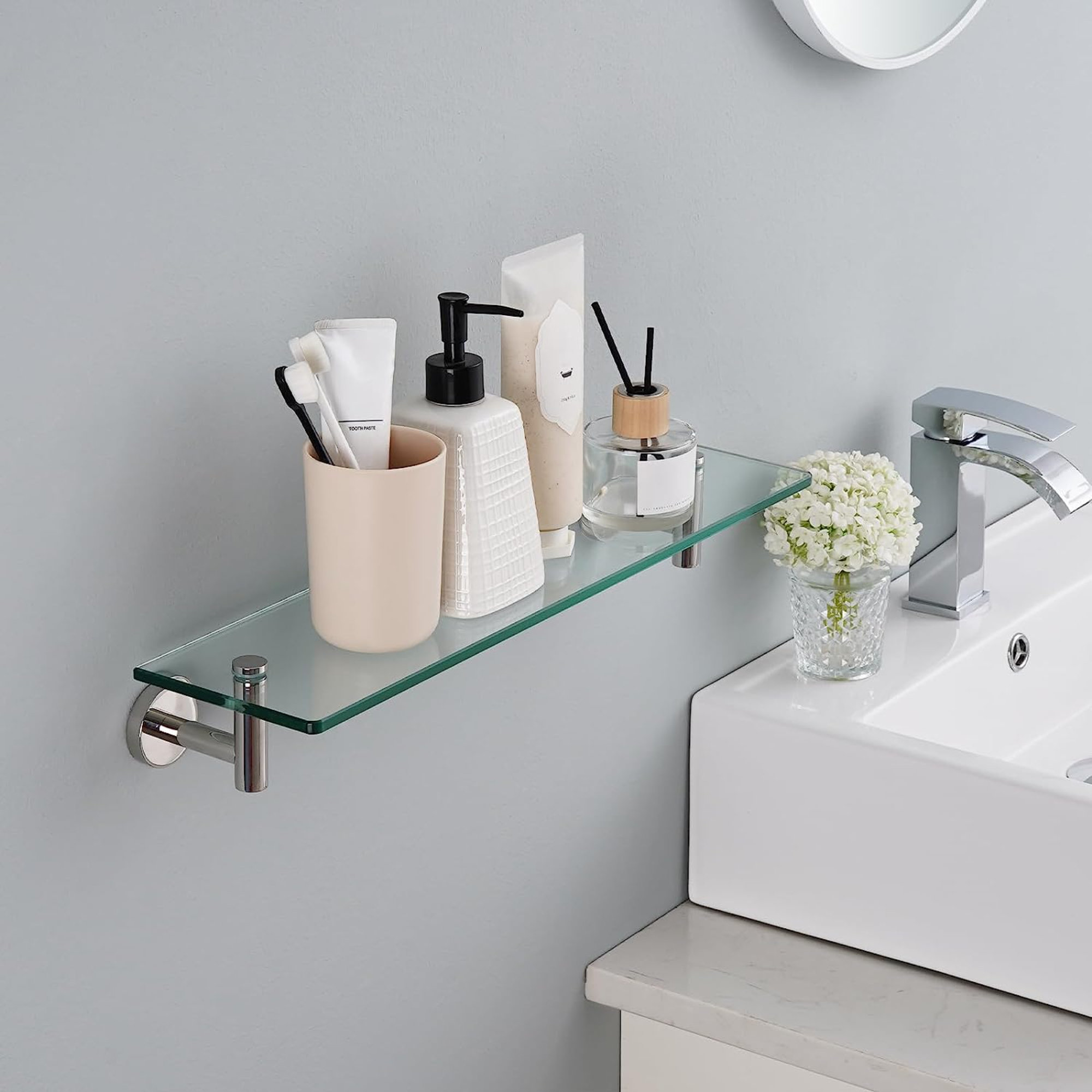 Ivy Bronx Ekkart Glass Floating Shelf | Wayfair
