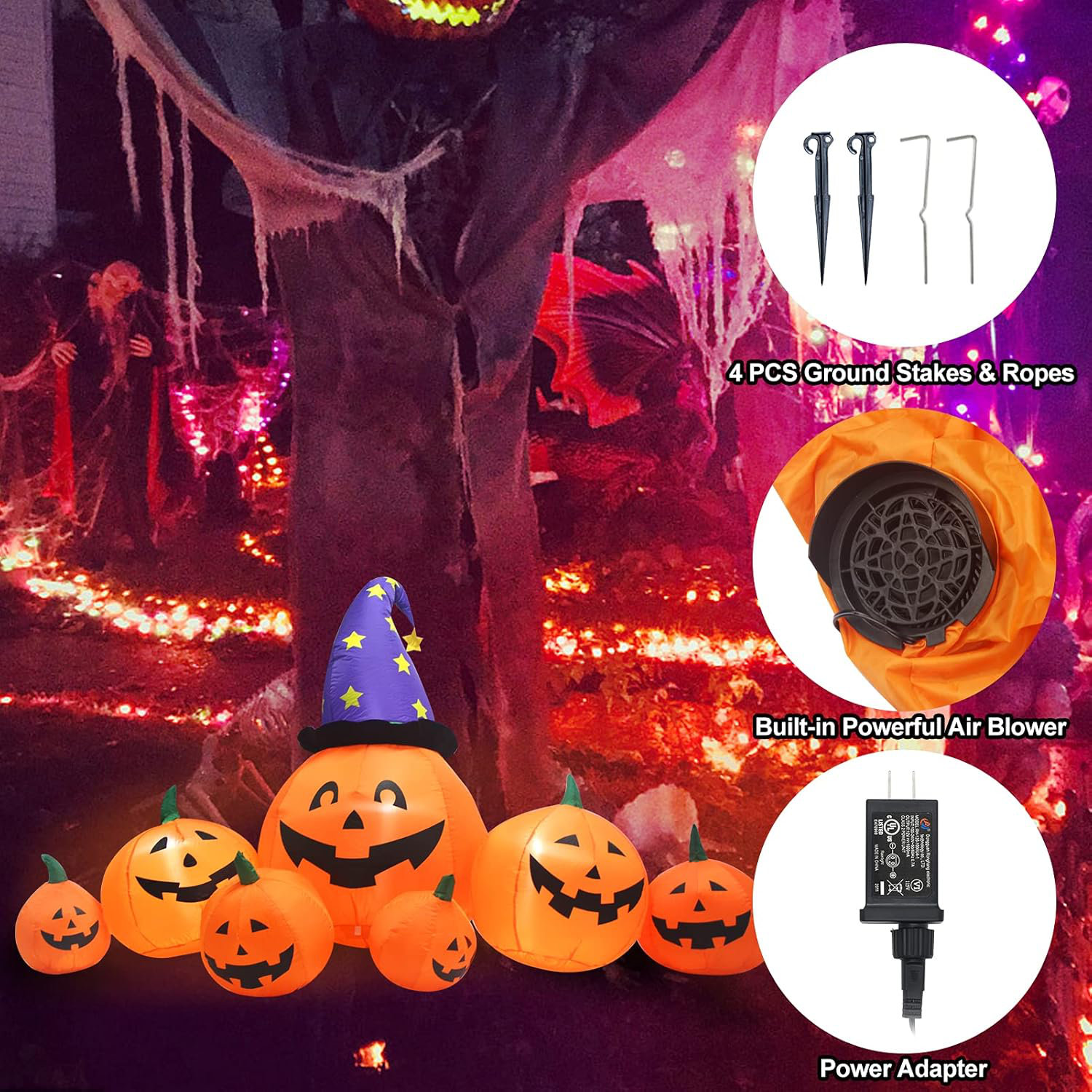The Holiday Aisle® Halloween Blow Up Pumpkin Yard Decorations | Wayfair