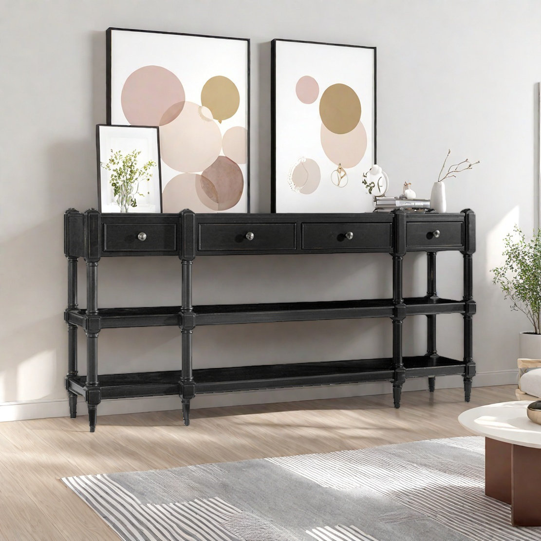 DURBIL Retro Console Table with Drawers | Wayfair
