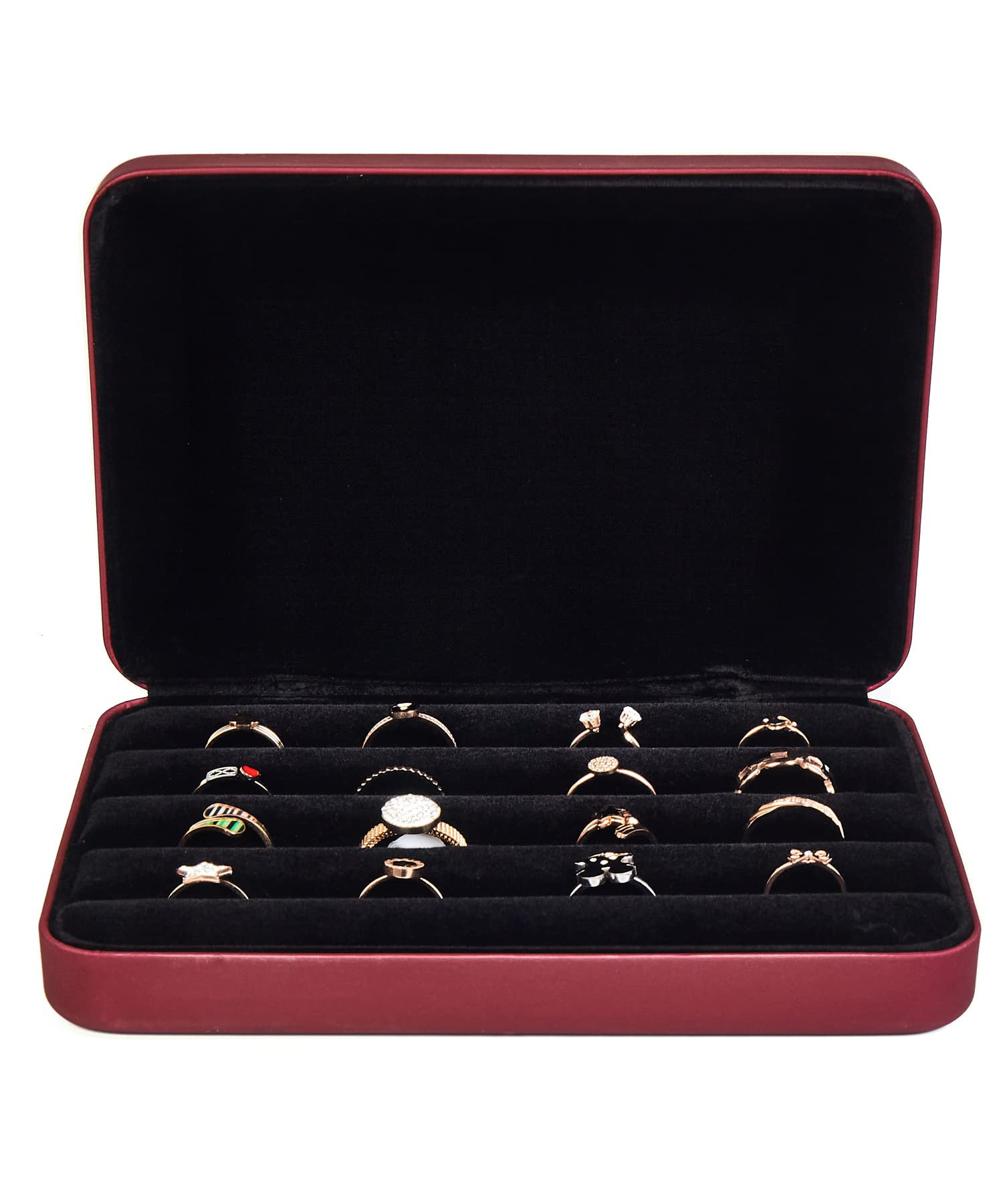 Everly Quinn Jewelry Ring Organizer Box, Portable Small Storage Display ...