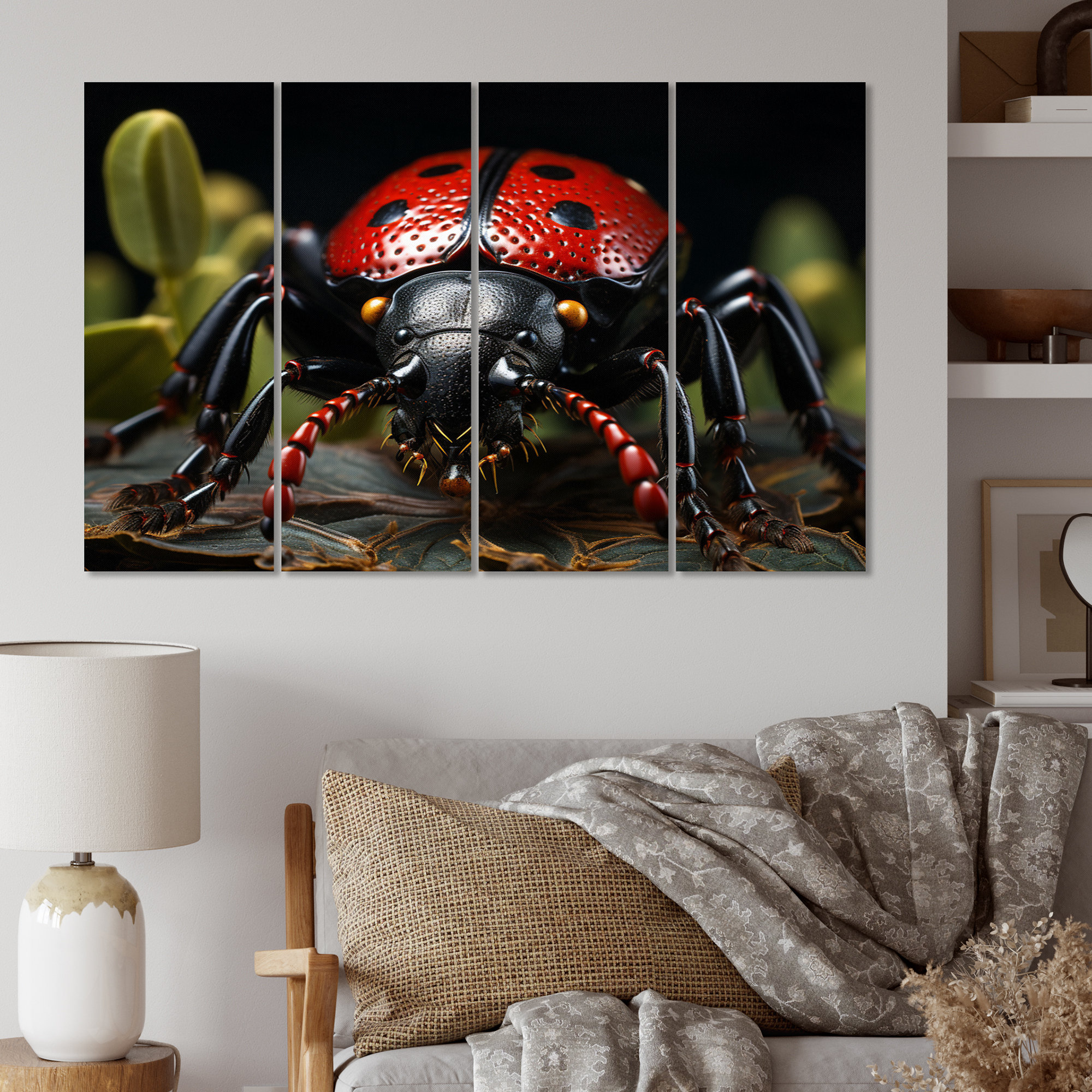 Ebern Designs Insects Bugs Portrait Stunning II On Canvas 4 Pieces ...