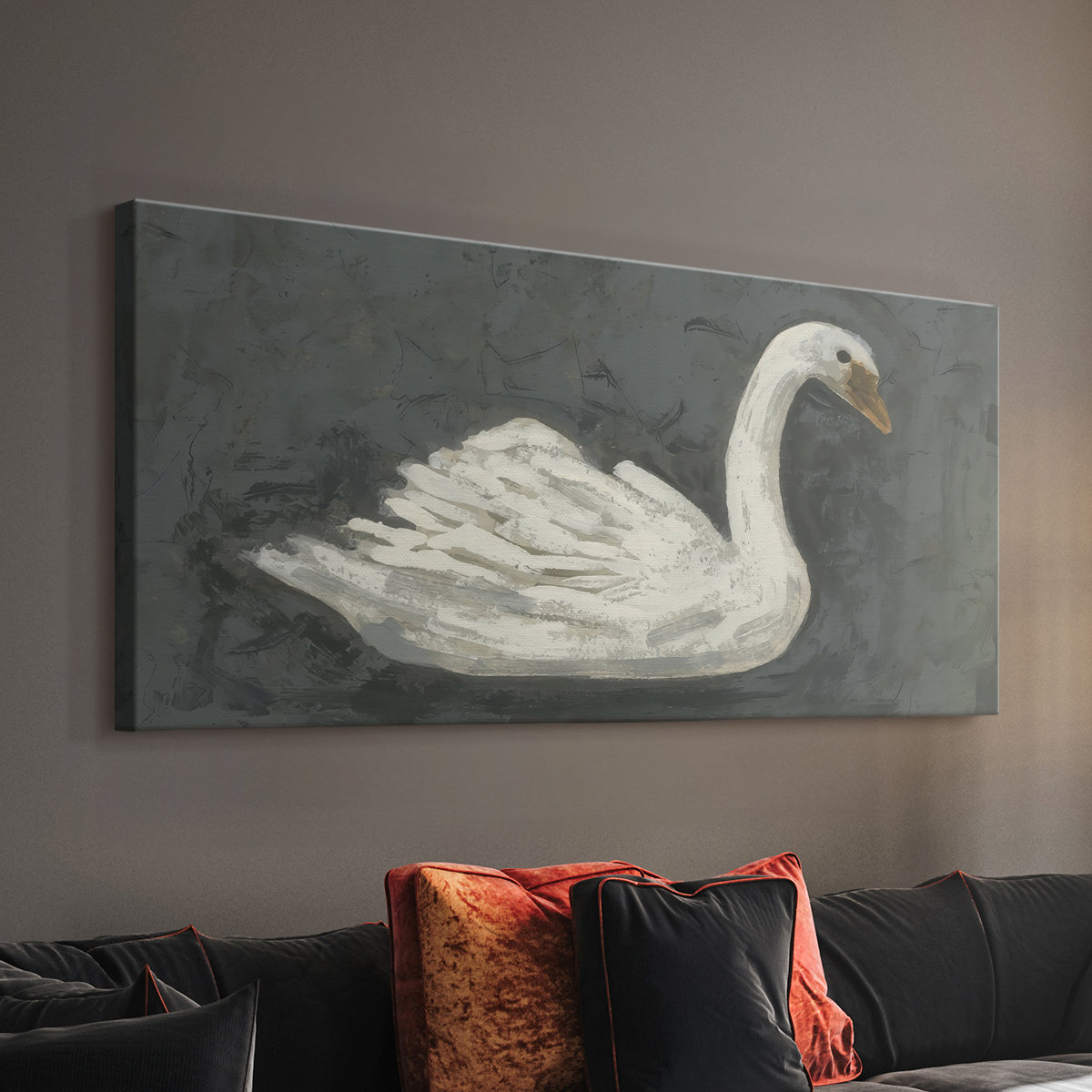 Mercer41 White Swan/Black Swan II- Gallery Wrapped Canvas -Ready to ...