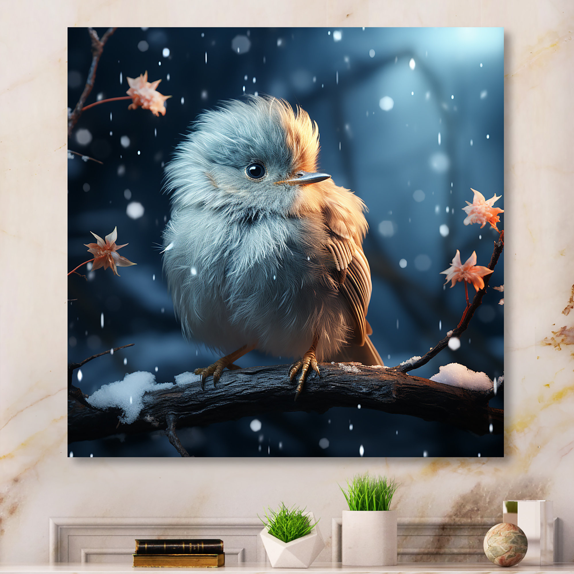 Lark Manor™ Winter Blue Bird Serenity IV - Bird Wall Art | Wayfair