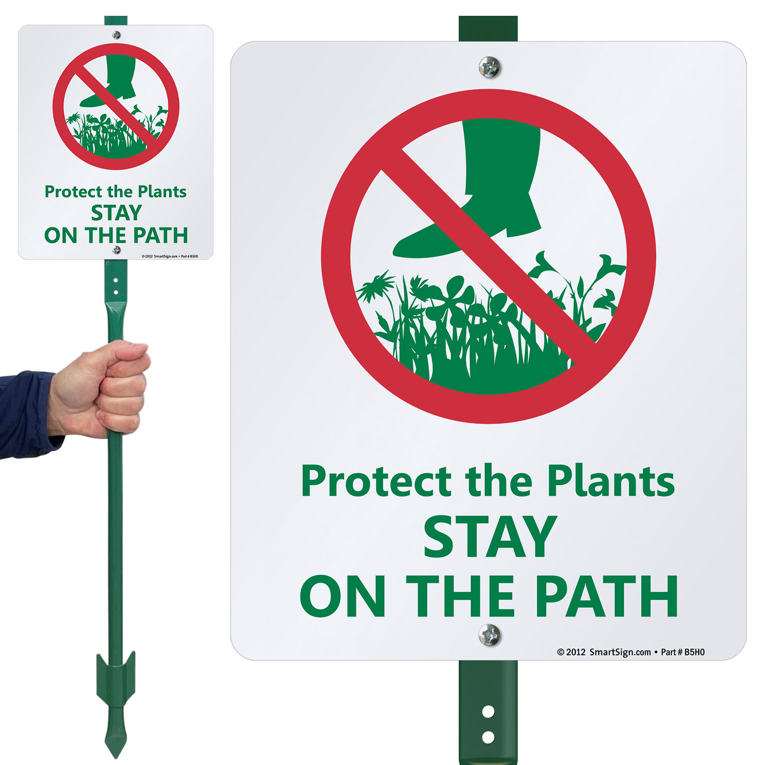 SmartSign Protect the Plants Stay on the Path Sign and Stake Kit | Wayfair