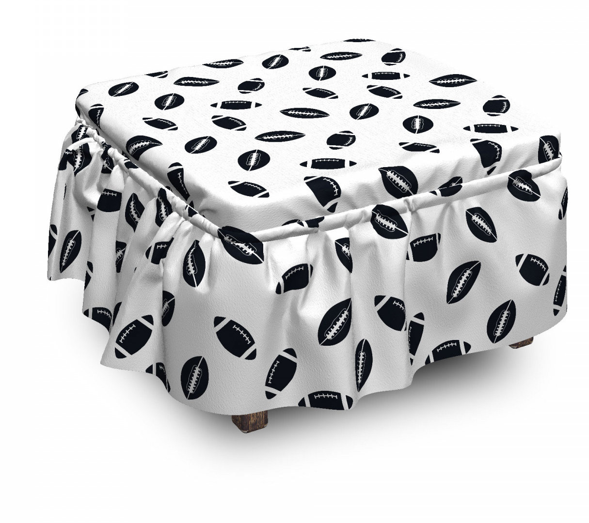 East Urban Home American Football Balls 2 Piece Box Cushion Ottoman ...