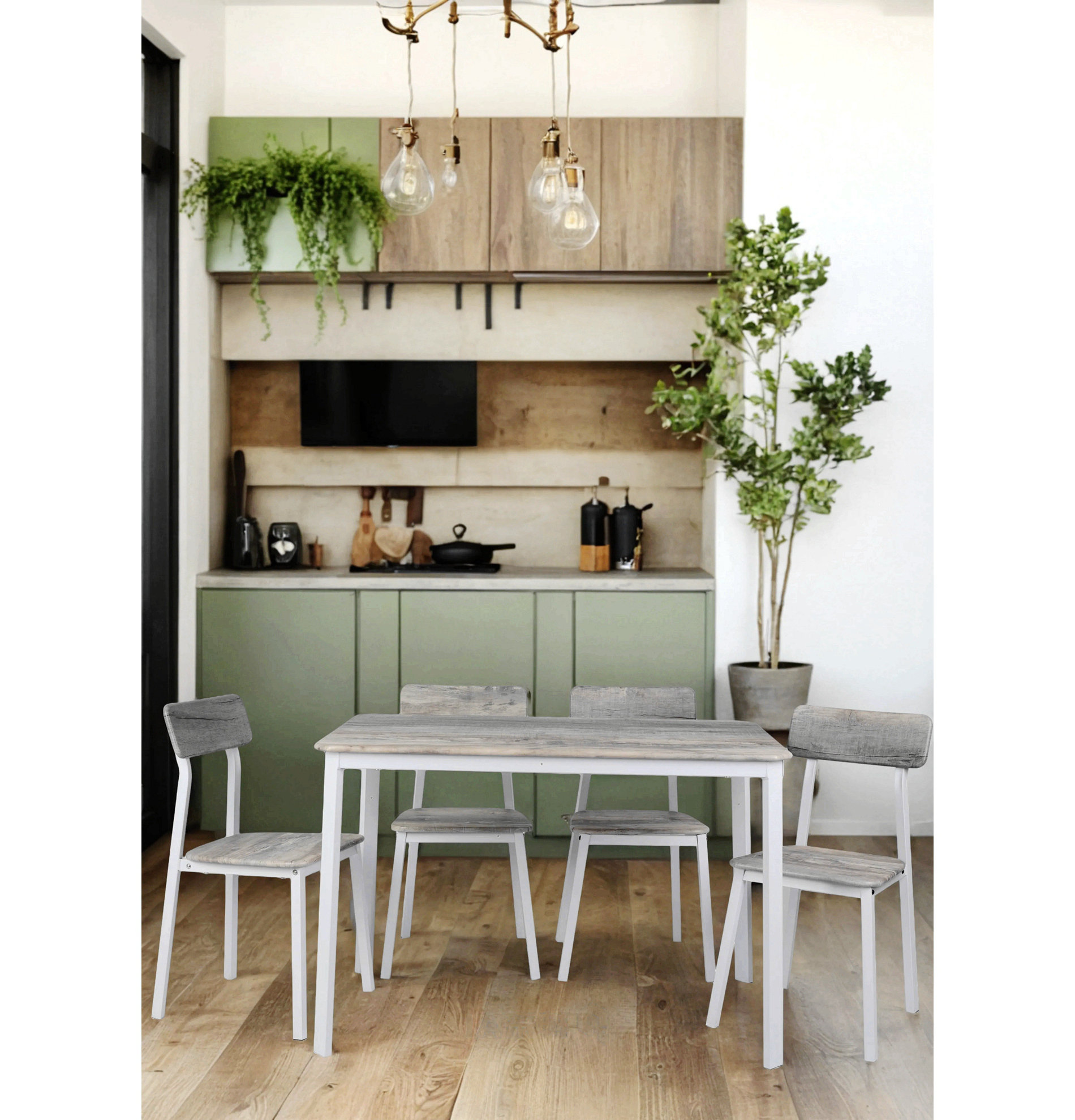 17 Stories Modem 5 Piece Dining Table Set | Wayfair