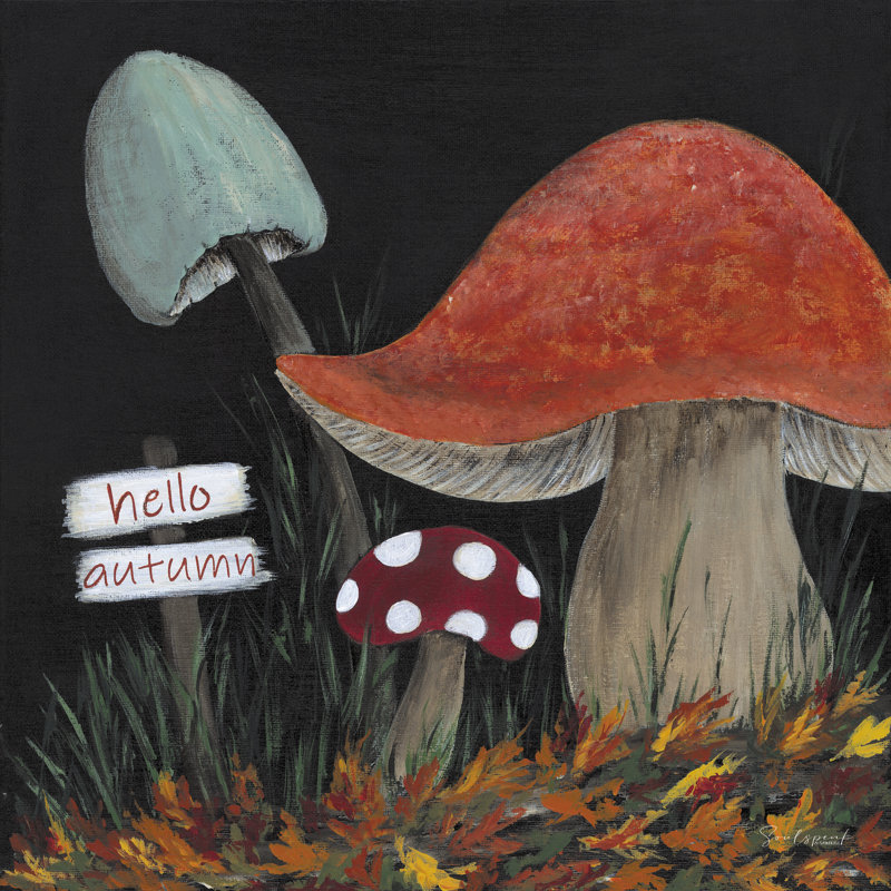 August Grove® Torino Hello Autumn Mushrooms - Wrapped Canvas Print ...
