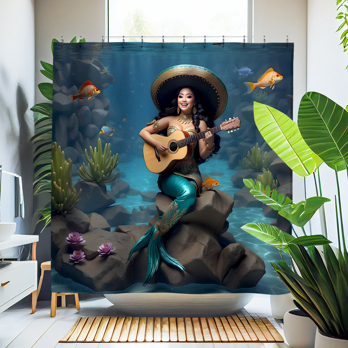 ULLI HOME Ines Mermaid Shower Curtain | Wayfair