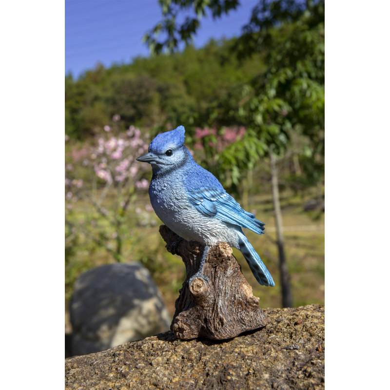 Hi-Line Gift Ltd. Motion Activated Singing Jay Standing on Stump ...