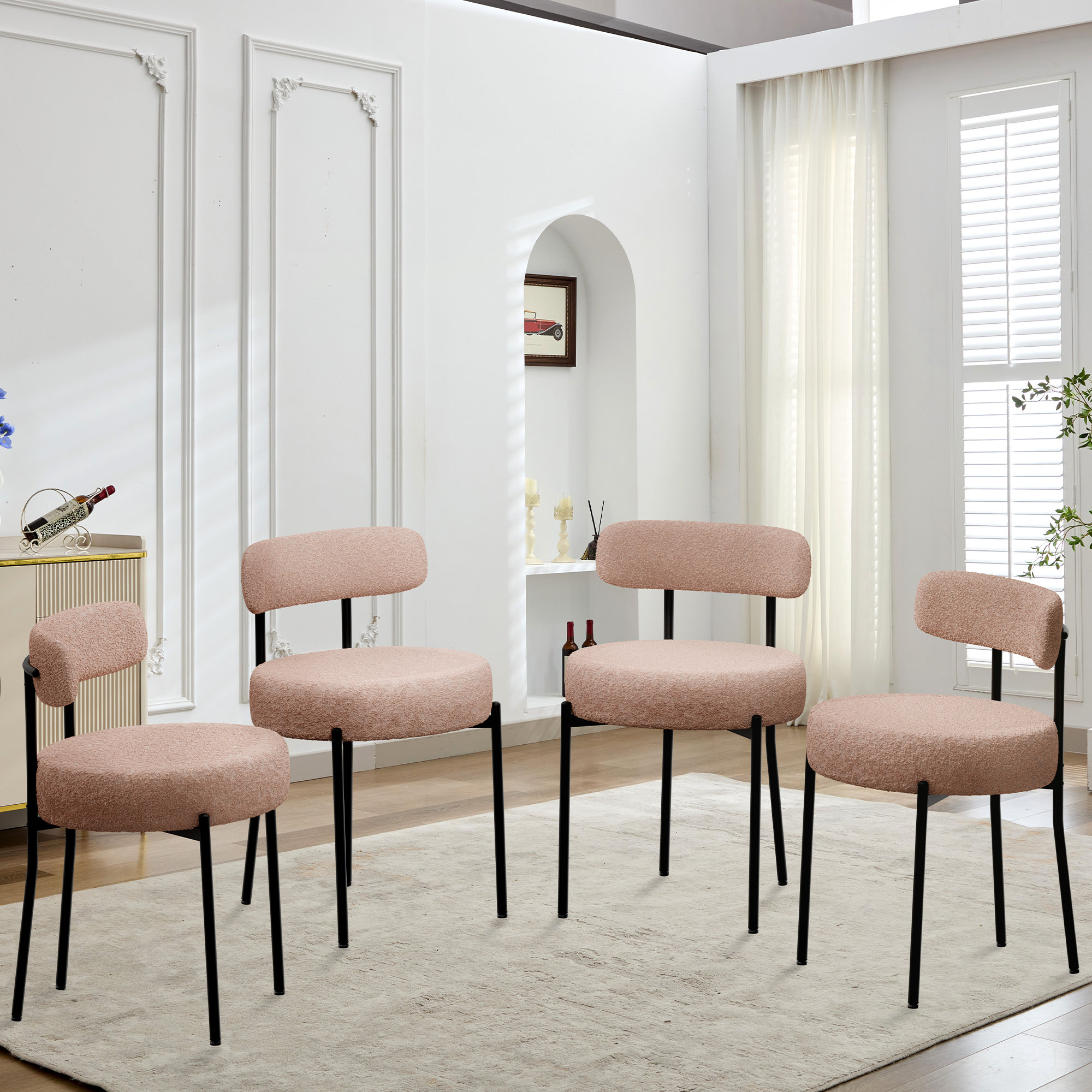 Corrigan Studio® Modern Accent Chair, Upholstered Dining Chairs, Short ...