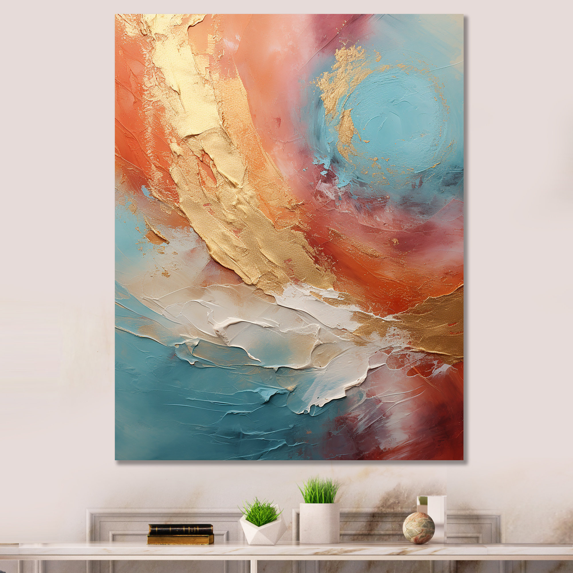 Mercer41 Gold Pink Desert Mirage Spiral II - Abstract Spirals Wall Art ...