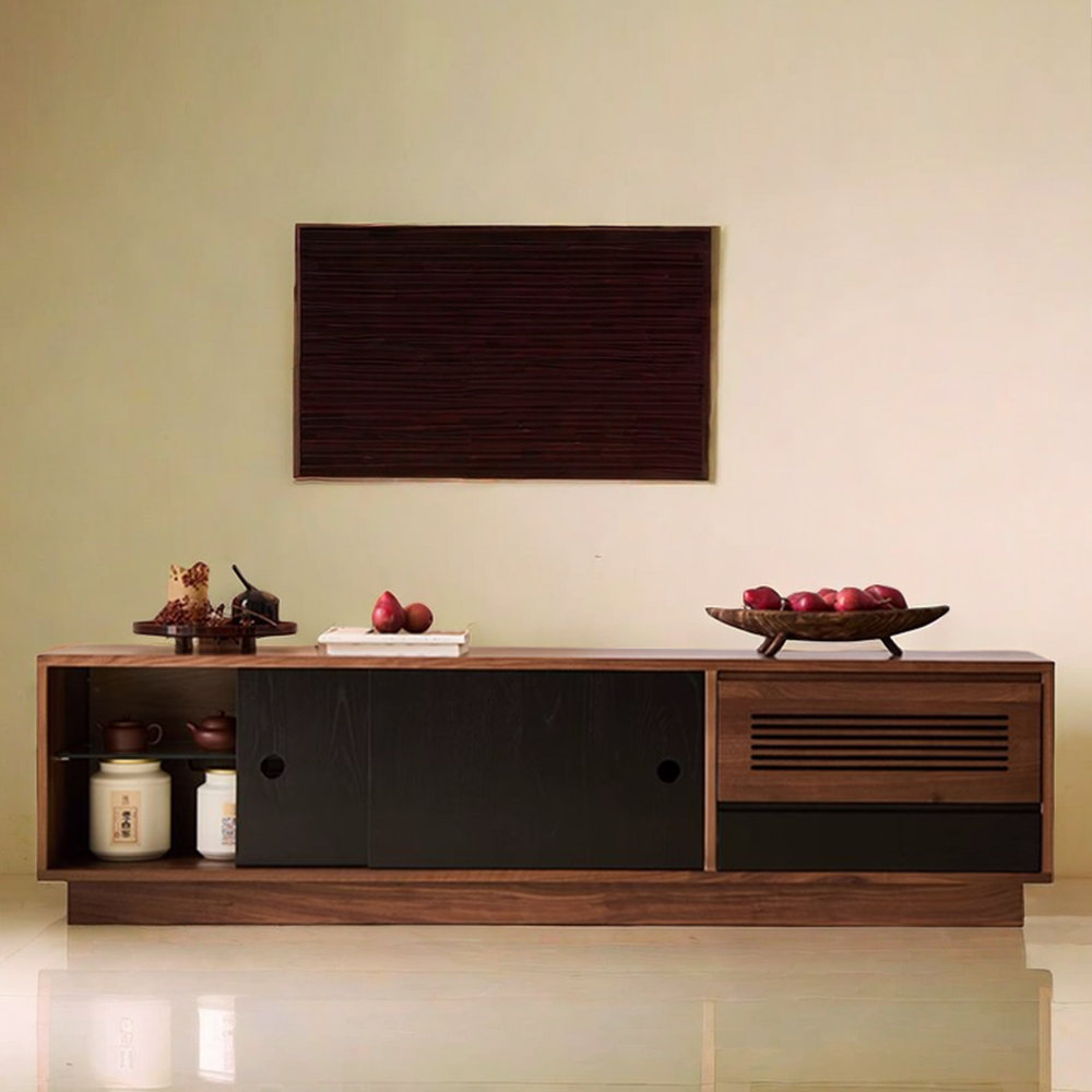 Aurora Craft Simple Medieval Style Solid Wood TV Cabinet 70.86'' Media ...