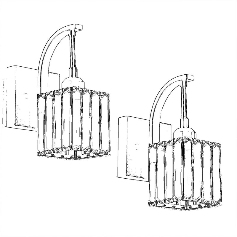Mercer41 Modern Wall Sconces Set Of 2, Crystal Vanity Lights For ...