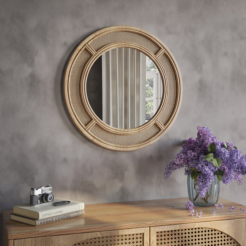 Beachcrest Home™ Talia Rattan Round Boho Wall Mirror & Reviews | Wayfair