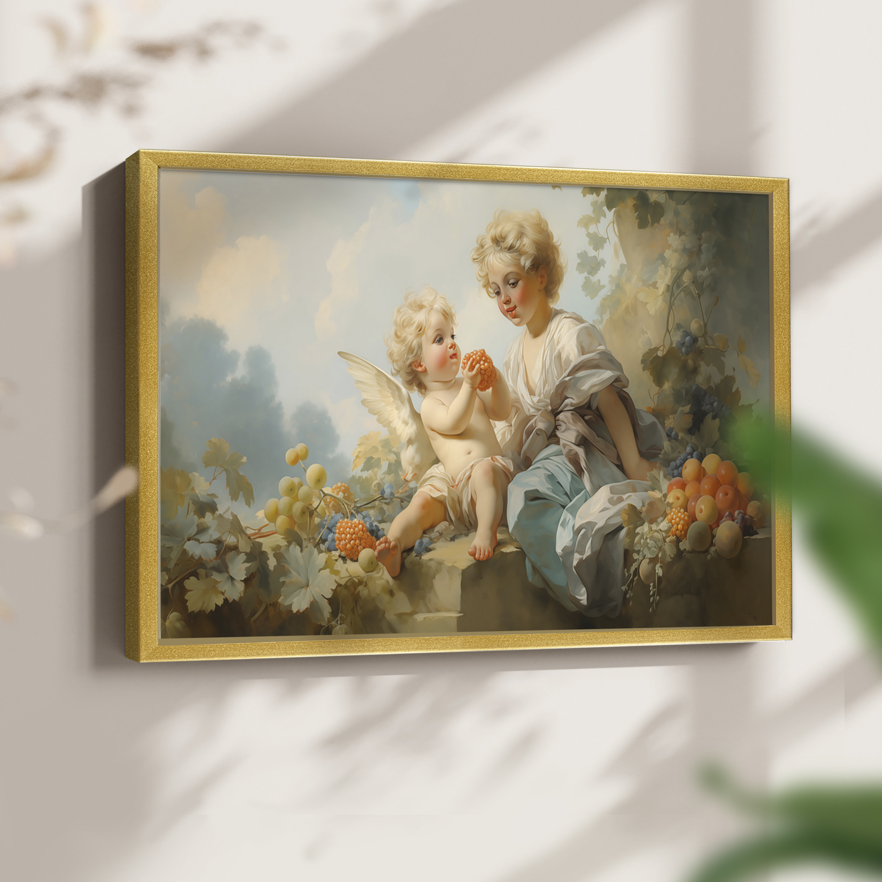 Fleur De Lis Living Angels From Above-XVI -Framed Print - Restickable ...