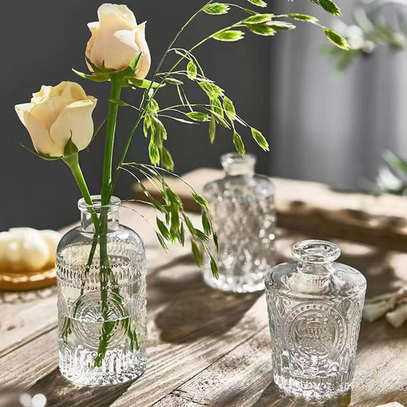 Lark Manor™ Clear Vintage Embossed Mini Vases Set of 32 | Wayfair