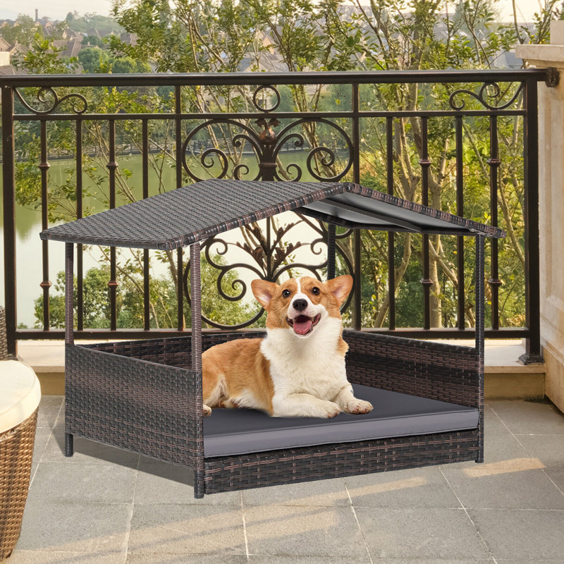Archie & Oscar™ Edmont Metal/Wicker Dog House & Reviews | Wayfair