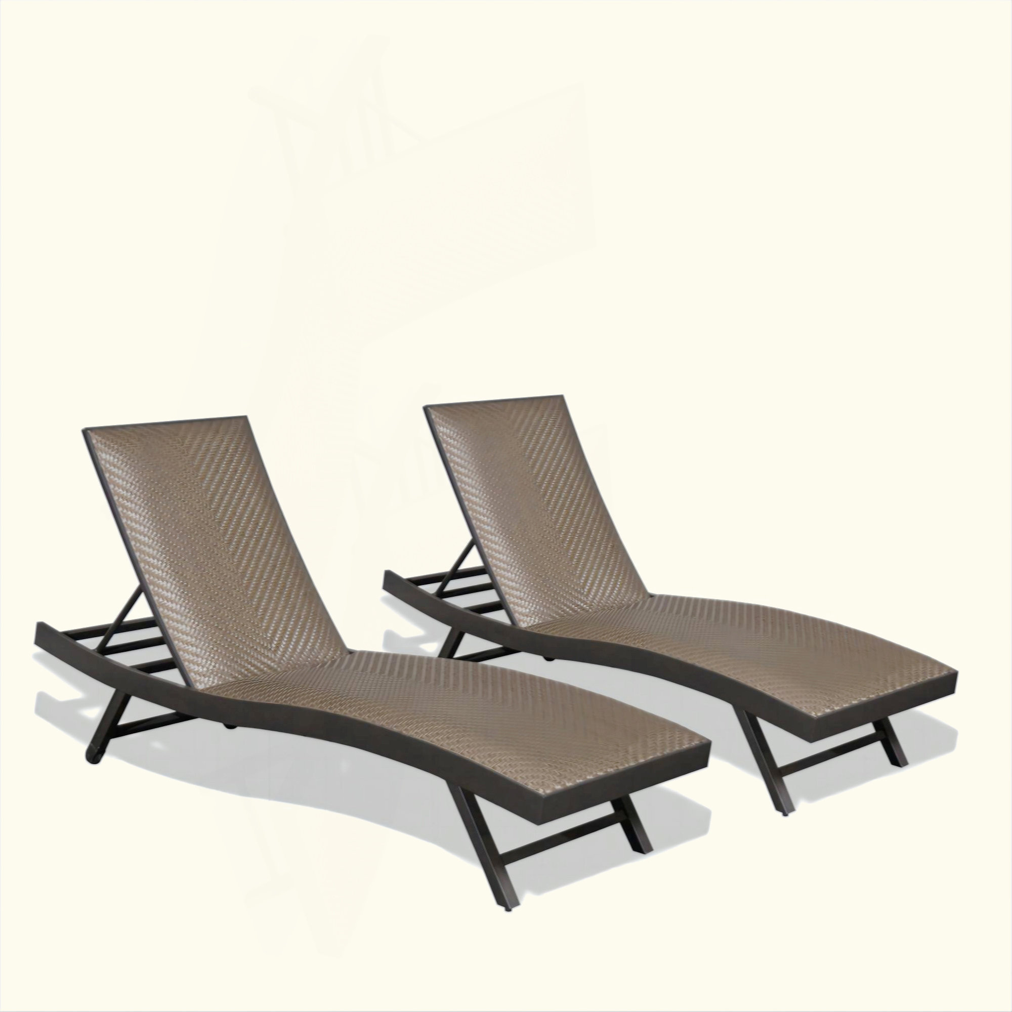 Latitude Run® Outdoor PE Wicker Chaise Lounge - Set Of 2 Patio ...