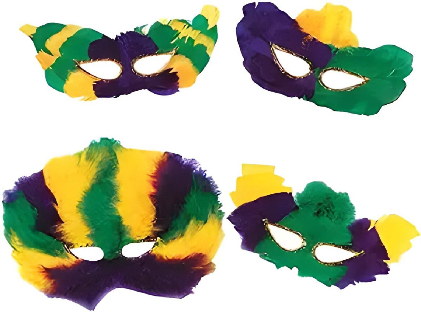 The Holiday Aisle® PMU Mardi Gras Fanci-Feather Masks Holiday Party ...
