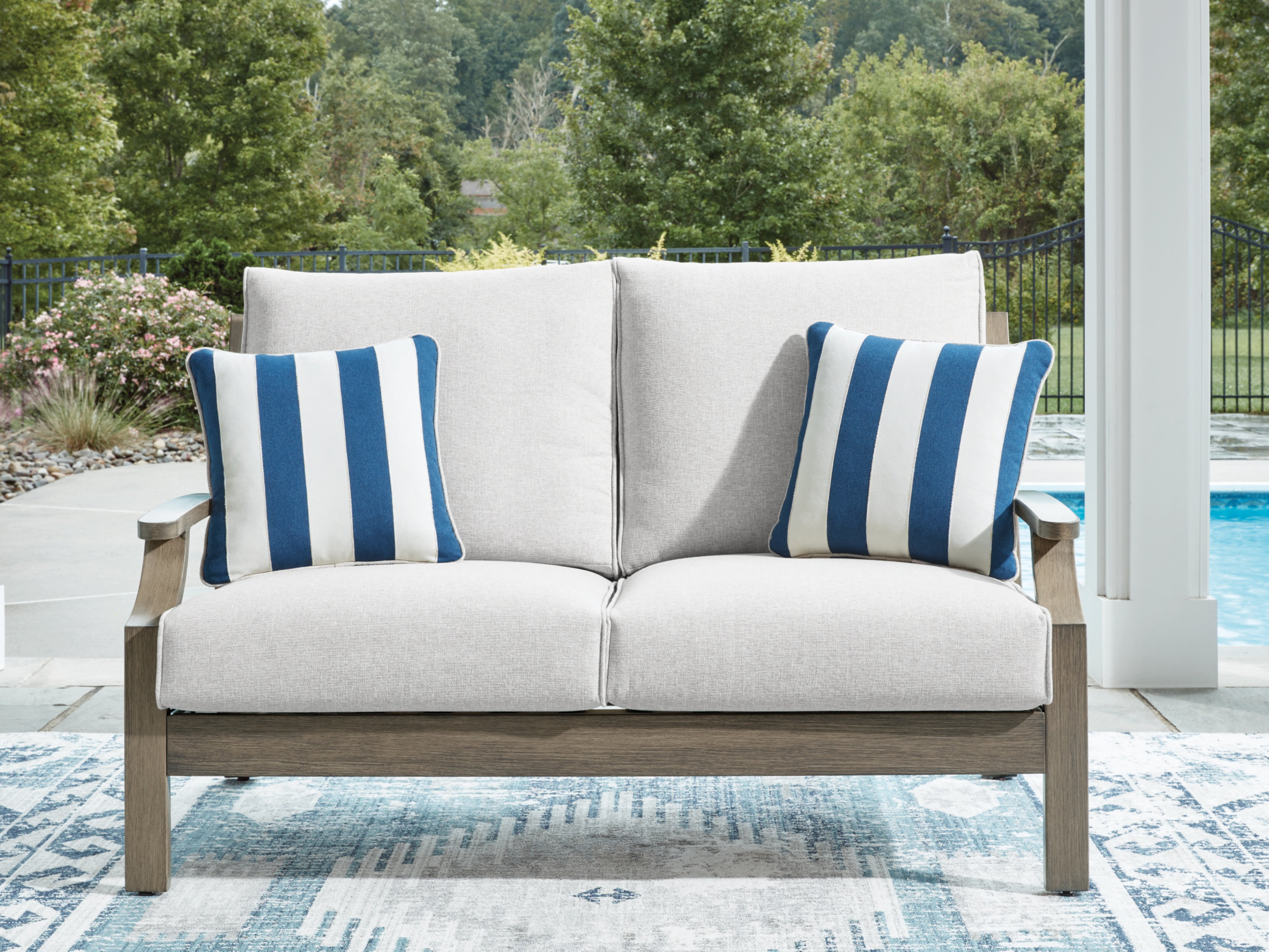 Lark Manor™ Springbrook Outdoor Loveseat With Cushion | Wayfair