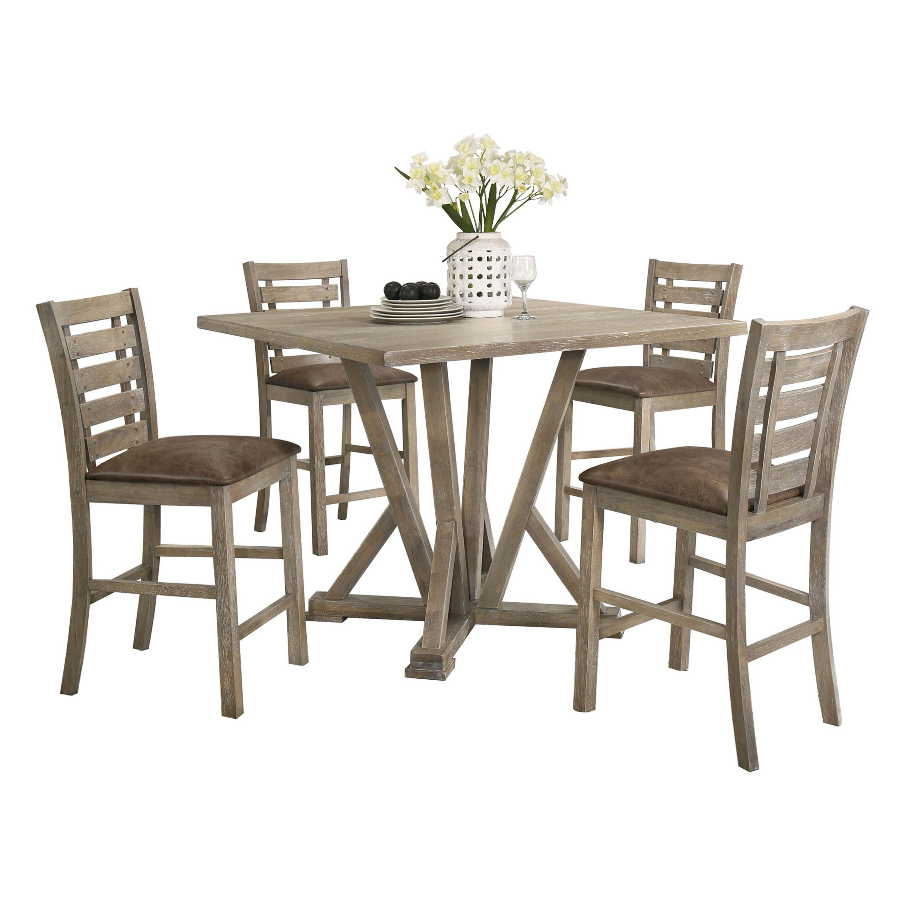 Ophelia & Co. 5pcs set Counter Table Set Square Counter Table Solid ...