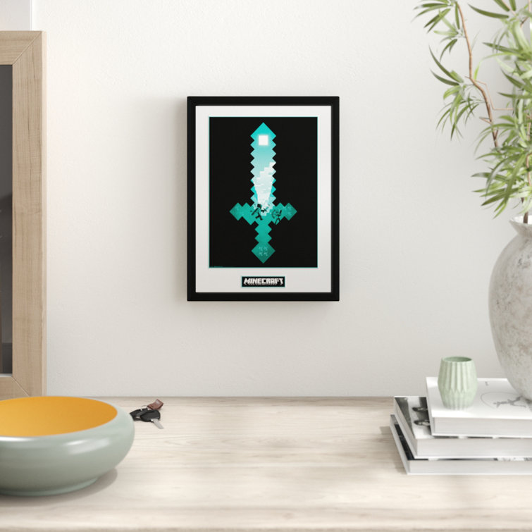 17 Stories Minecraft Diamond Sword - Single Picture Frame Graphic Art ...
