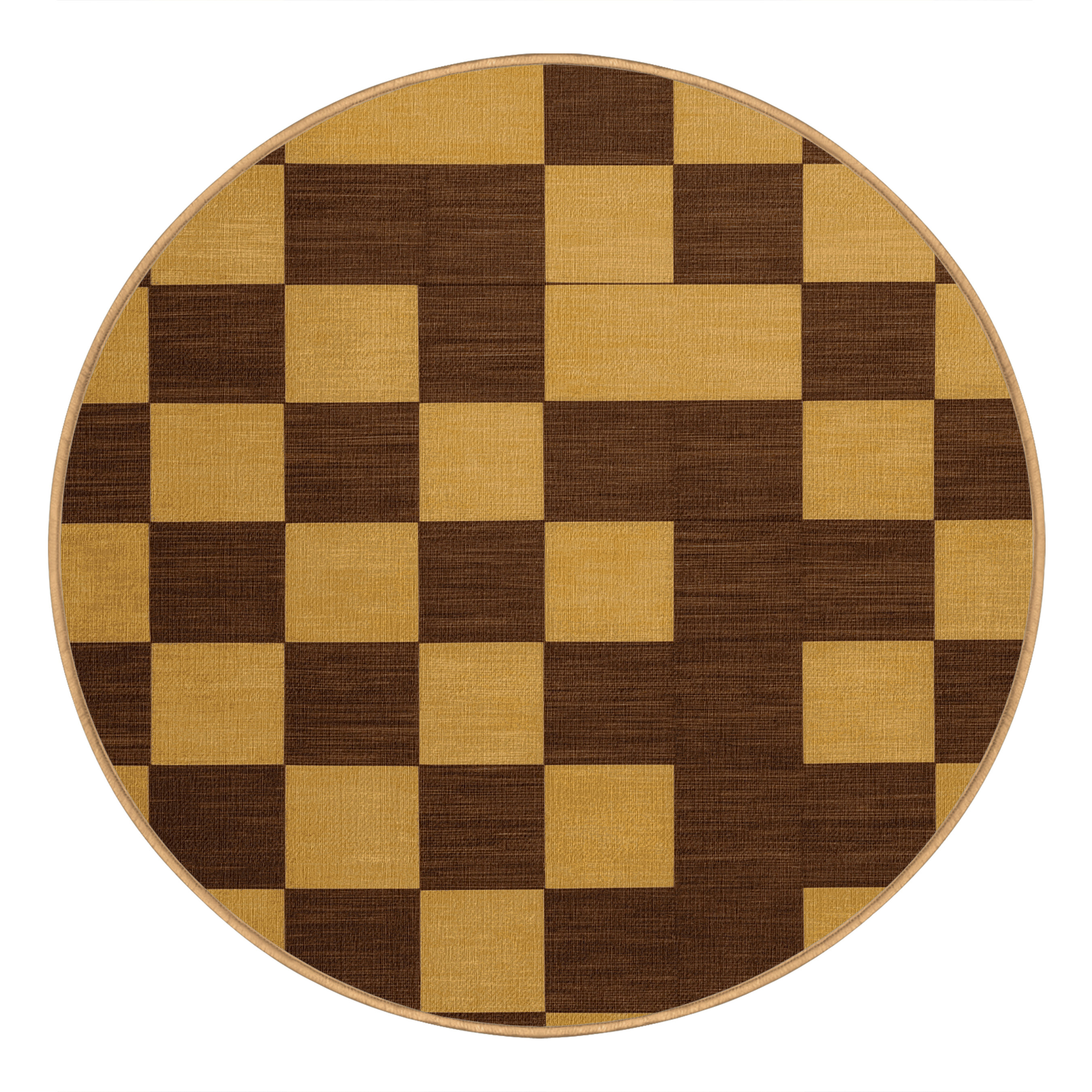Hokku Designs Machine Washable Checkered Brown Area Rug | Wayfair