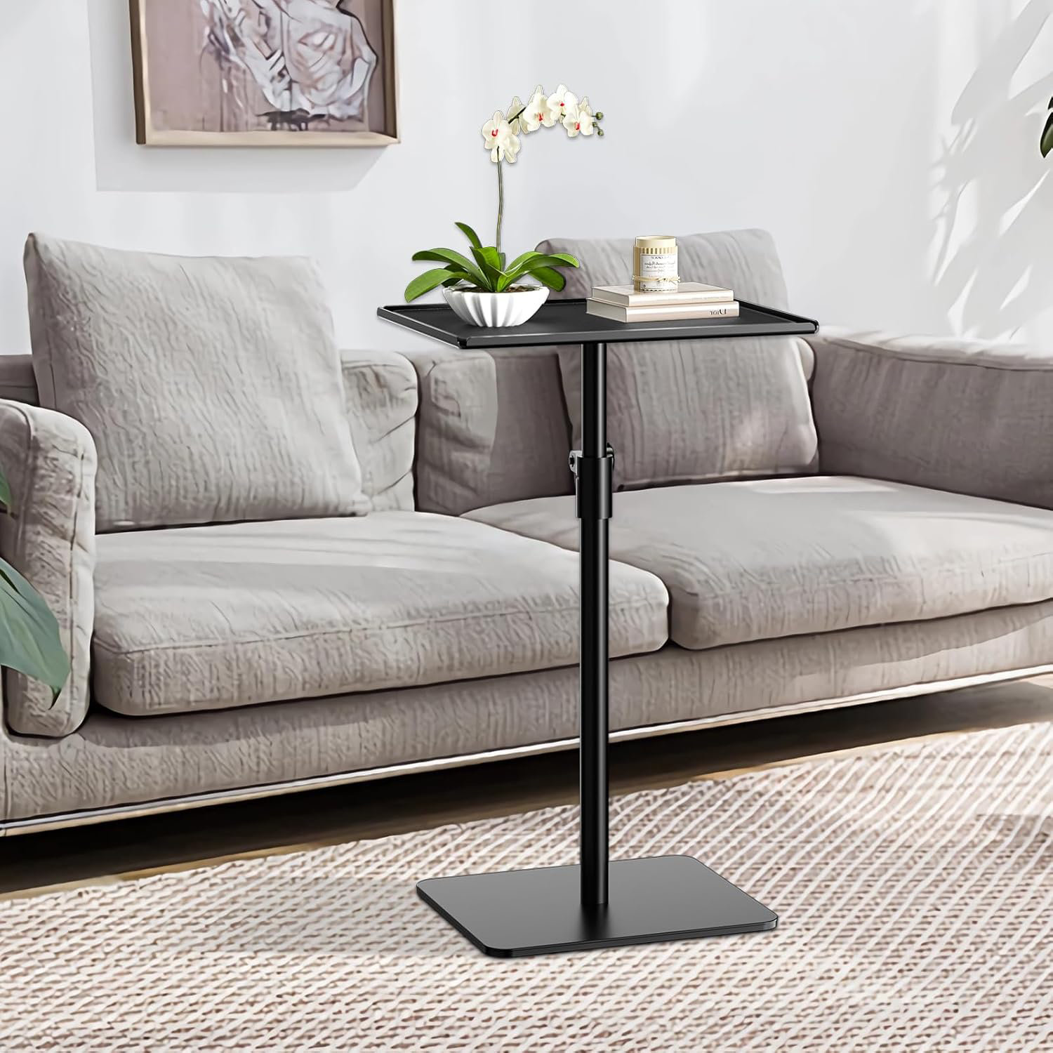 Corrigan Studio® Metal End Table, Height Adjustable Side Tables Living ...