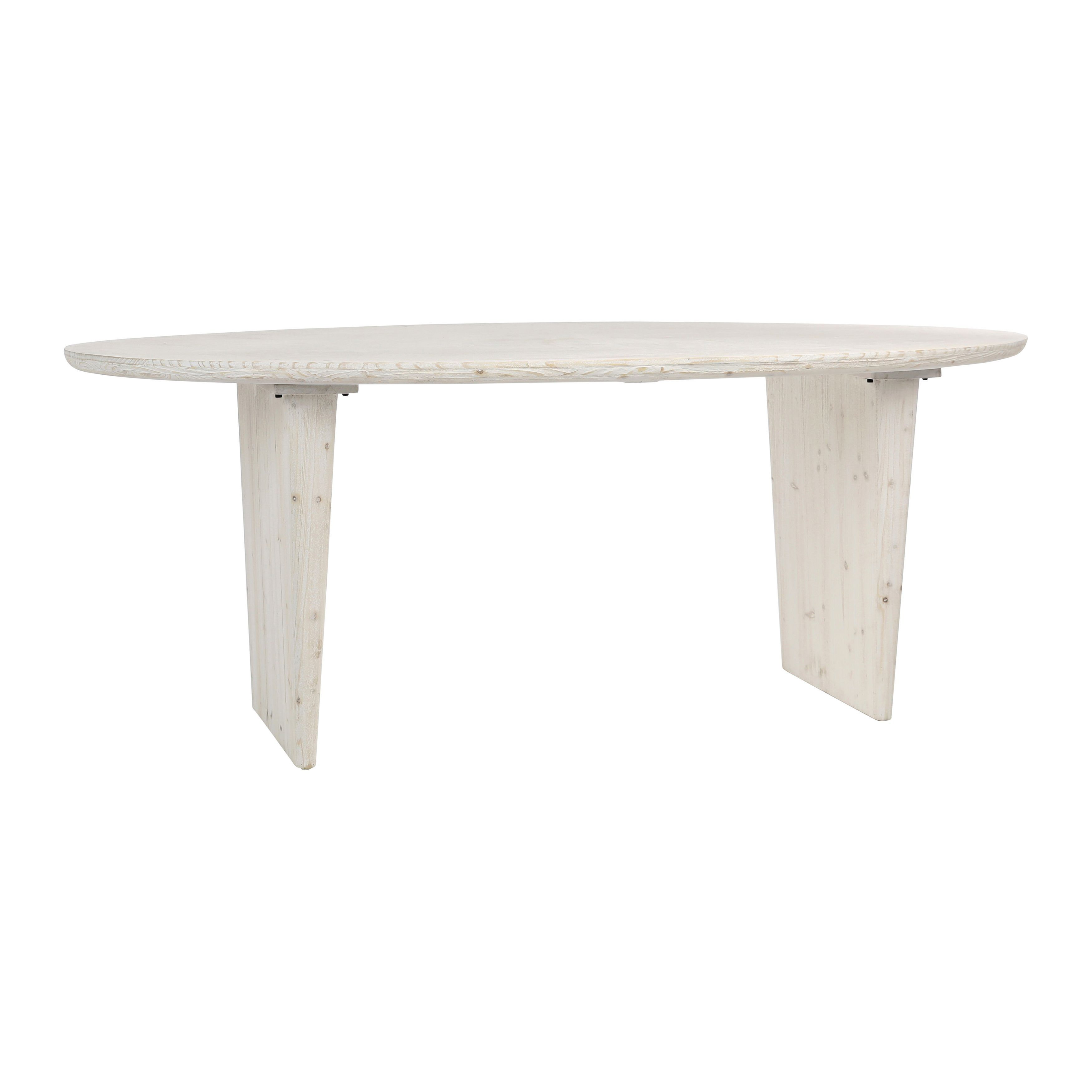 Loon Peak® Trevethan 79-inch Oval White Wash Dining Table | Wayfair
