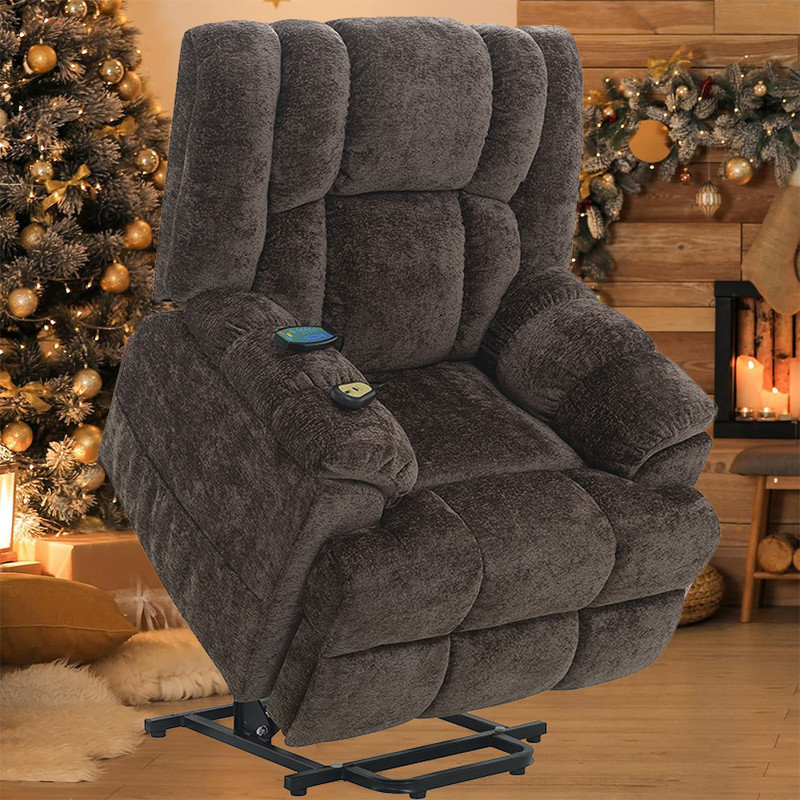 Latitude Run® Lift Recliner Chair,Heat And Massage,Remote Control,Side ...