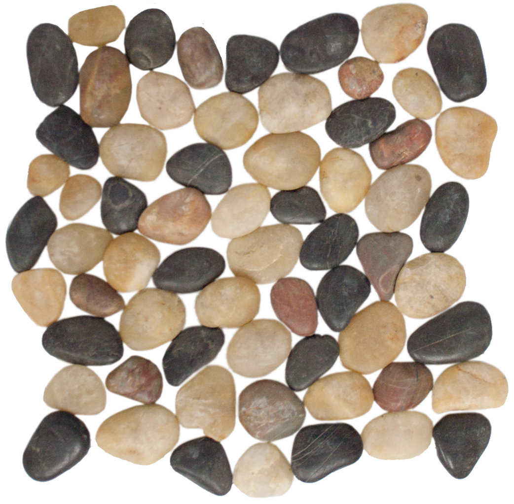 Loon Peak® Cheserfo Random Sized Natural Stone Pebbles Mosaic Wall