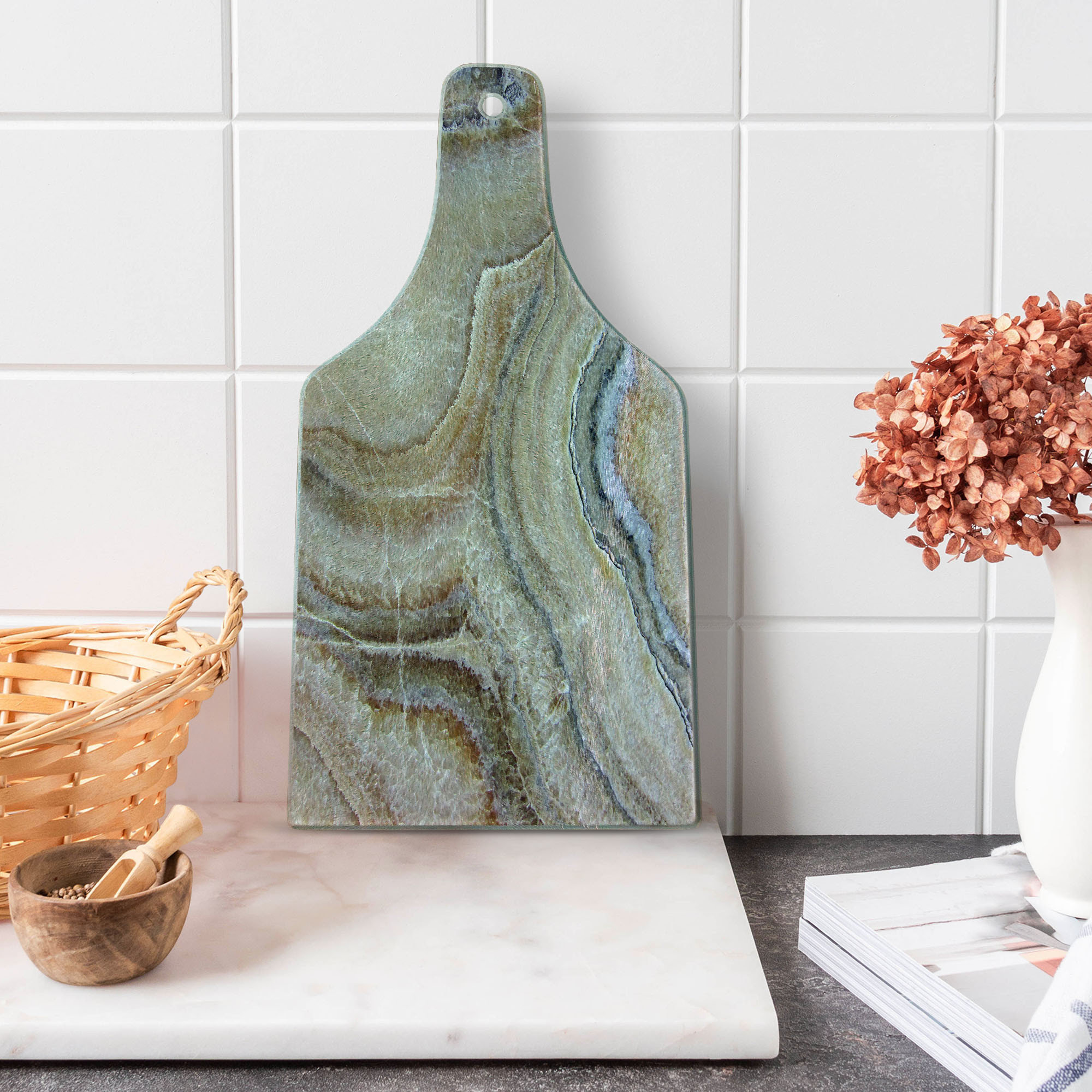 Ambesonne Marble Print Tempered Glass Cutting Board Surreal Onyx ...