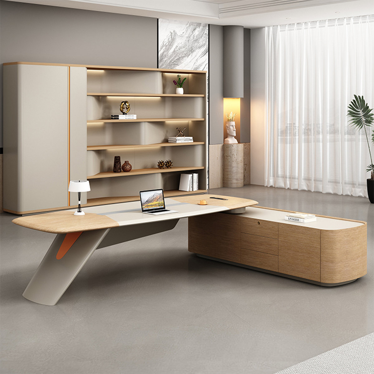 SINNOG Minimalist Modern Wooden-Tone Rectangular Office Desk - Wayfair ...