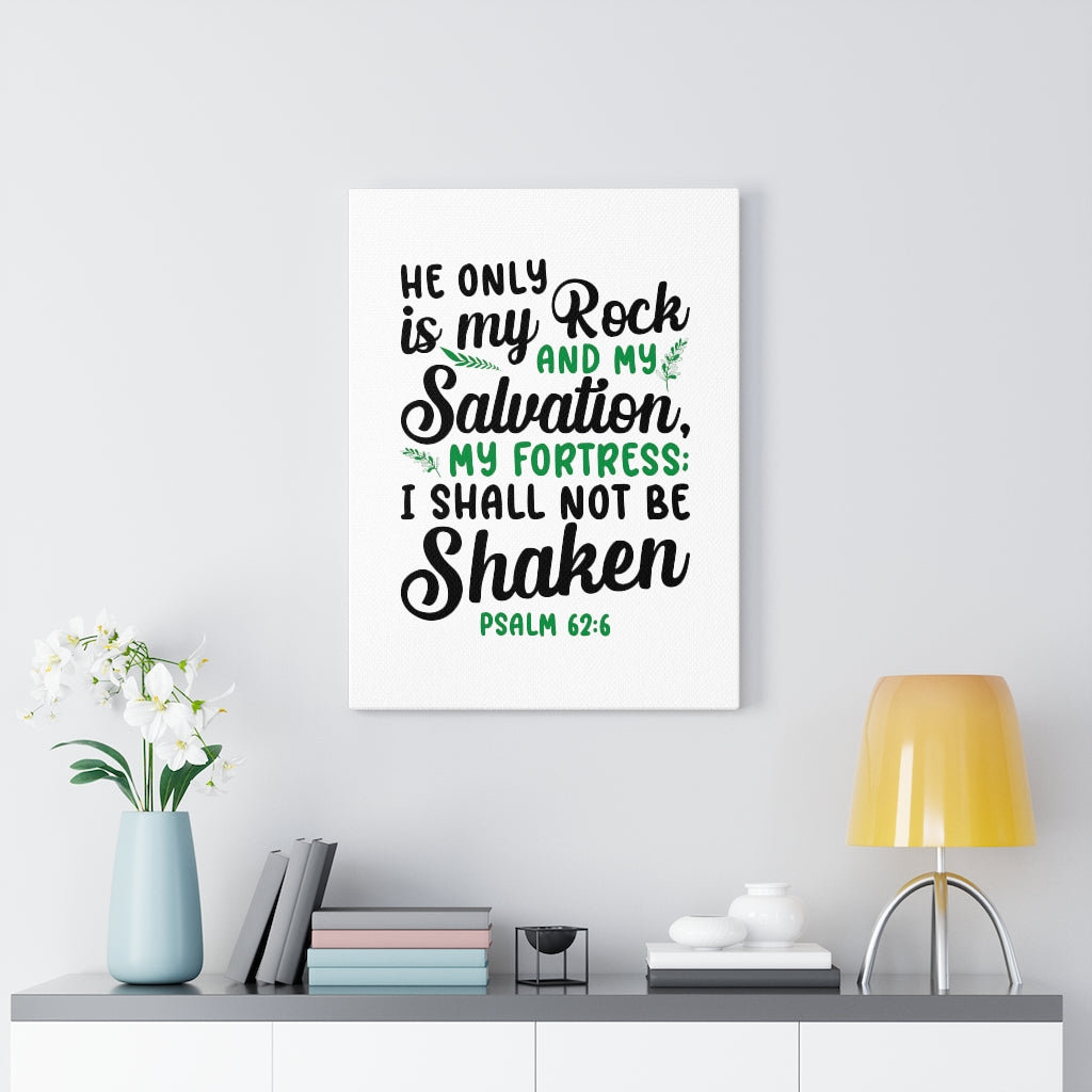 Trinx Scripture Canvas Salvation My Fortress Psalm 62:6 Christian Wall ...