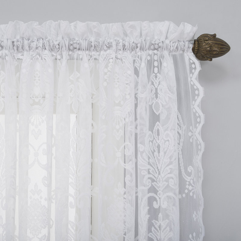 Kelly Clarkson Home Christy Floral Lace Rod Pocket Curtain Panel ...