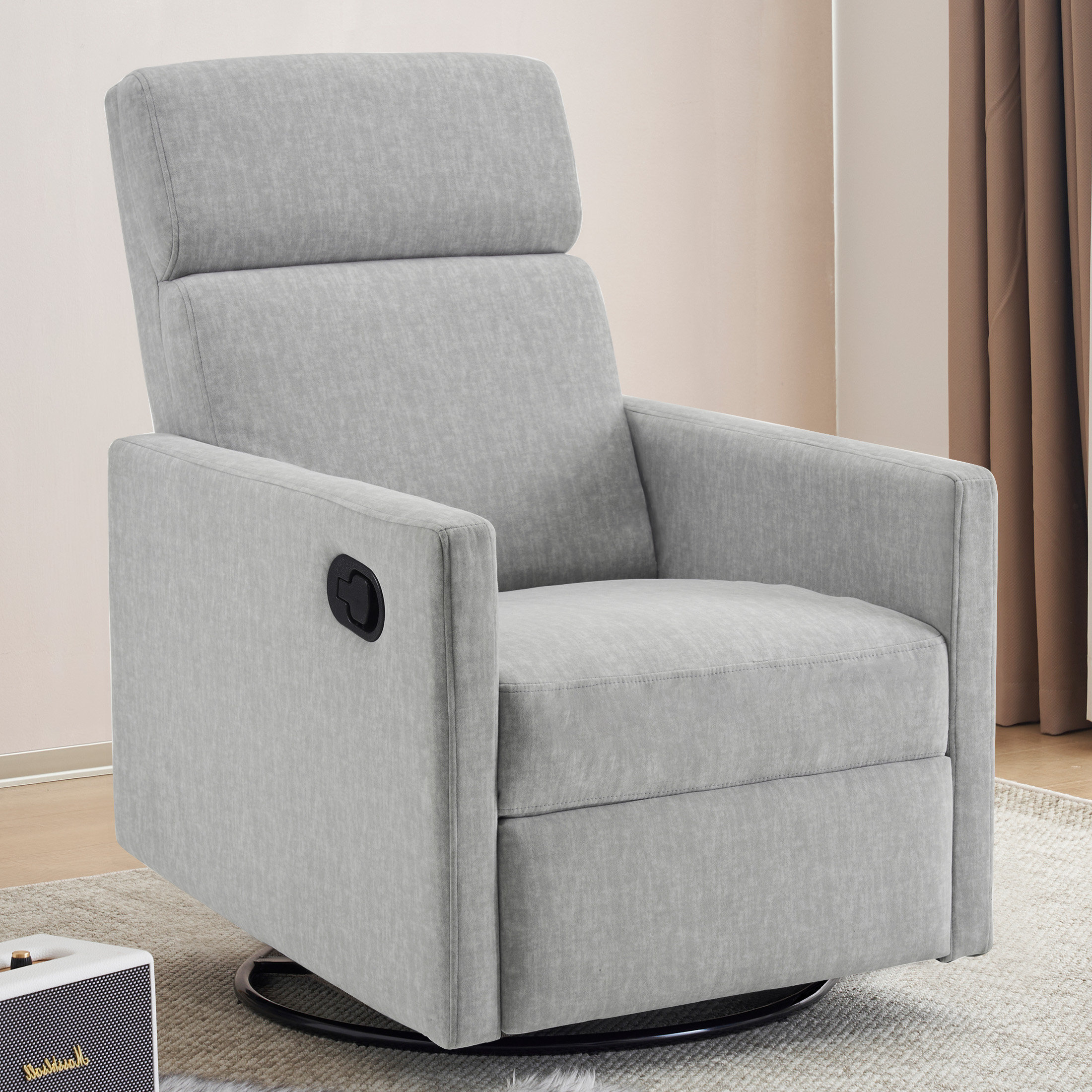 Ebern Designs Marcisha Swivel Rocking Recliner Chair, Rocker Nursery ...