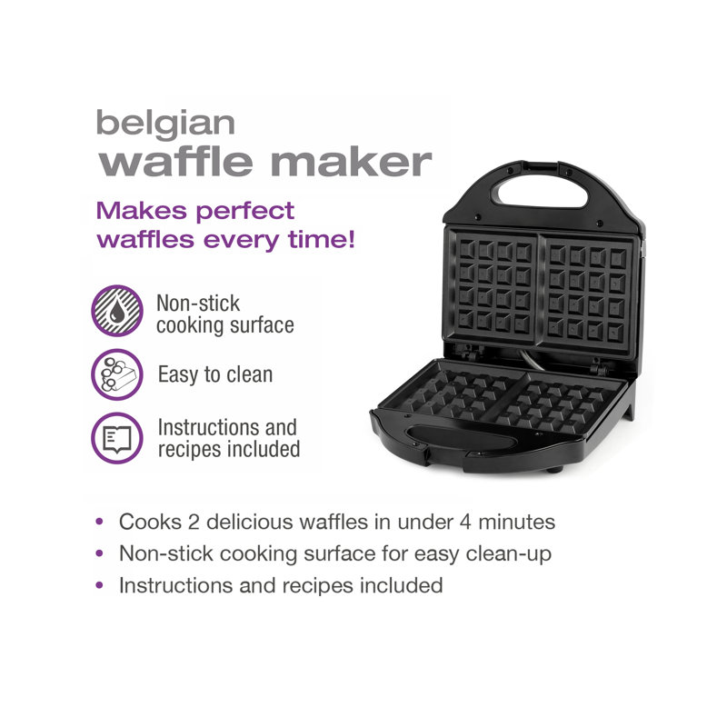Salton 8.9'' Non Stick Belgian Waffle Maker & Reviews | Wayfair