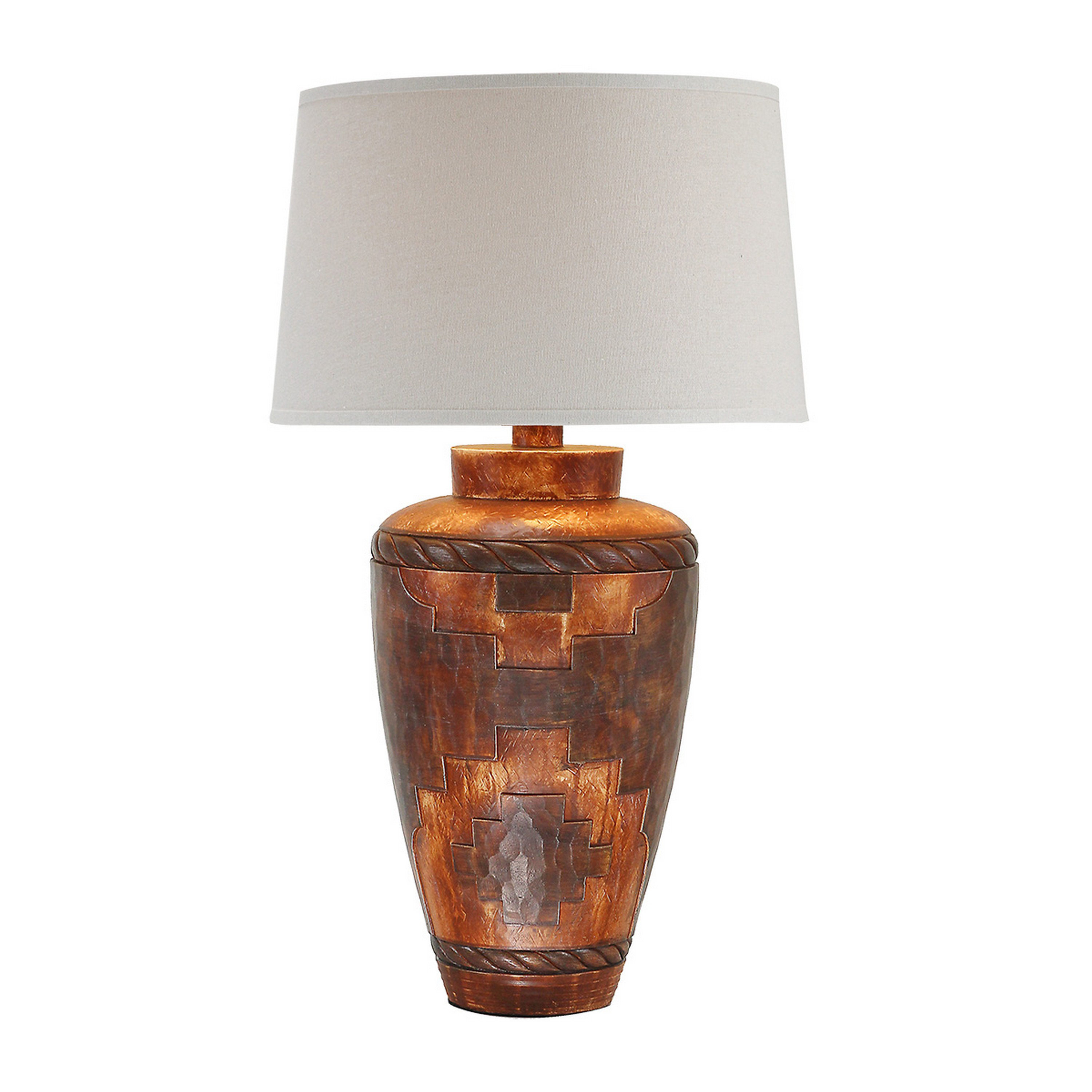 Foundry Select Silbia 31 Inch Hydrocal Table Lamp, Urn Base, Geometric ...