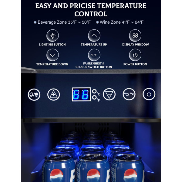 Yuan Home Low Noise 24 Inch Built In Wine And Beverage Fridge - 20 ...