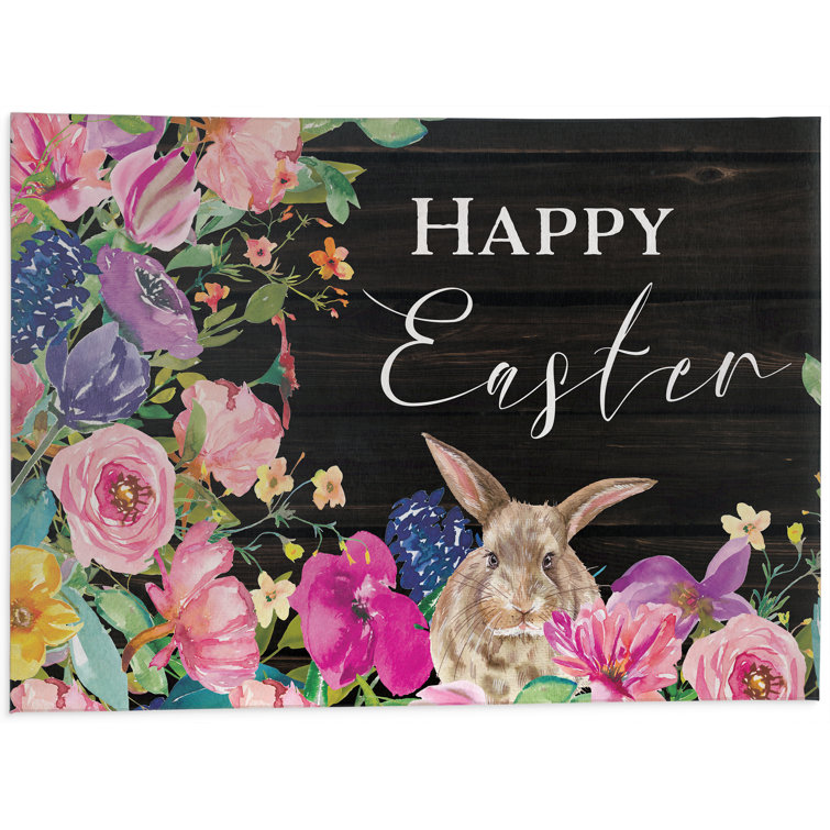 Arlmont & Co. HAPPY EASTER Outdoor Mat By Terri Ellis - Wayfair Canada