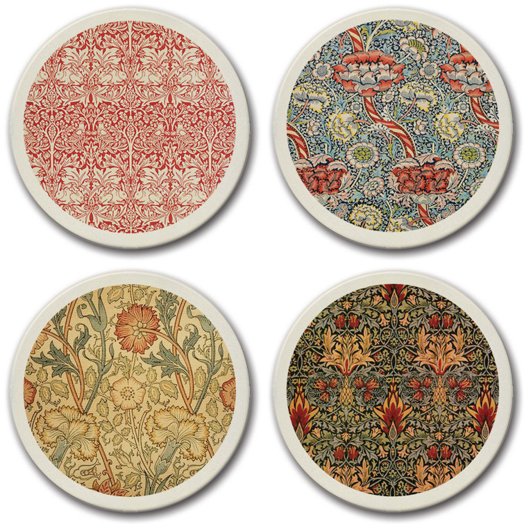 Astoria Grand Stoneware Round 4 Piece Coaster Set & Reviews | Wayfair