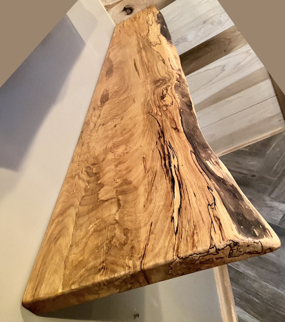 Steel Oak Maple Solid Wood Floating Shelf with Live Edge & Reviews ...
