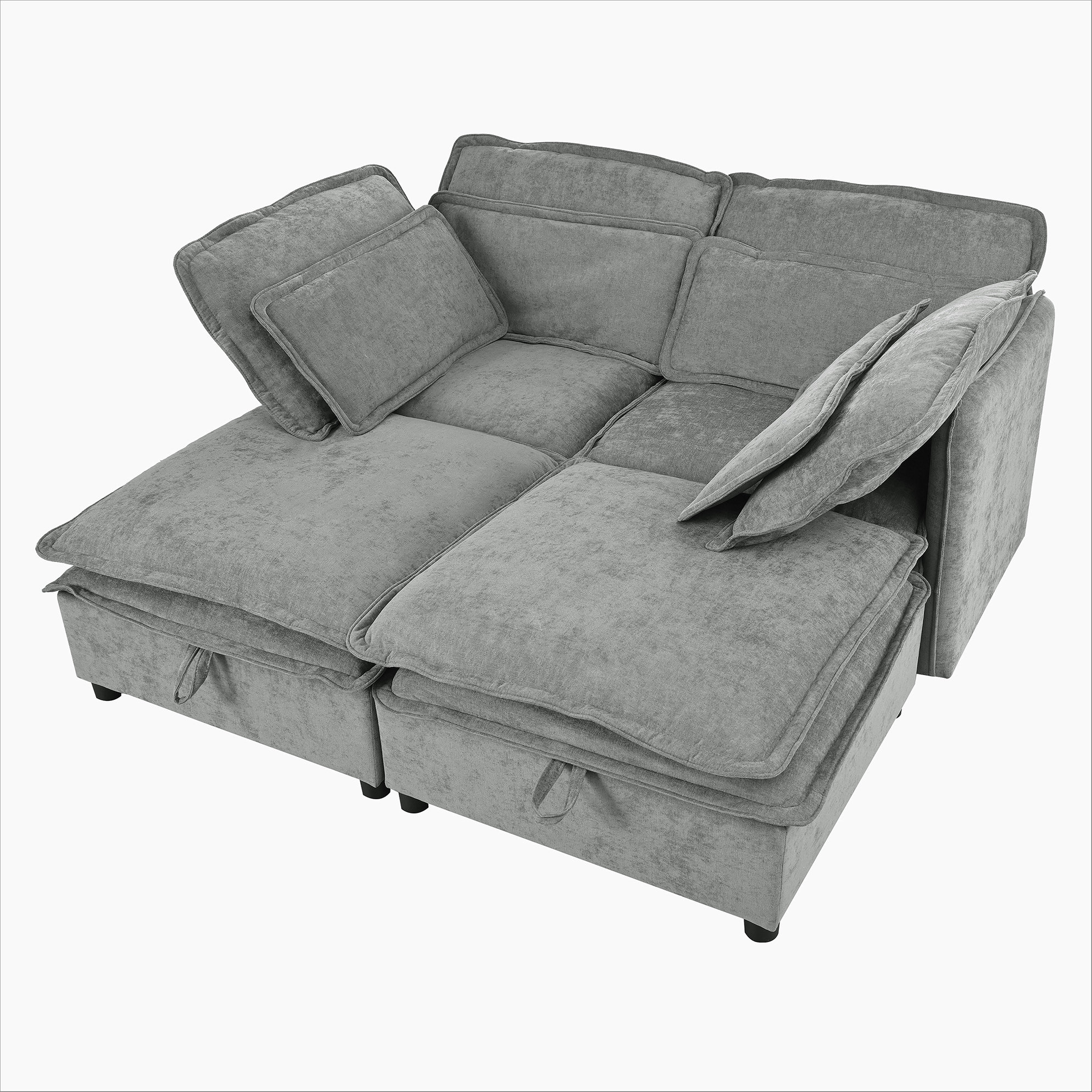 Latitude Run® Double-Layer Cushion Modular Sofa, Freely Combinable, 4 ...