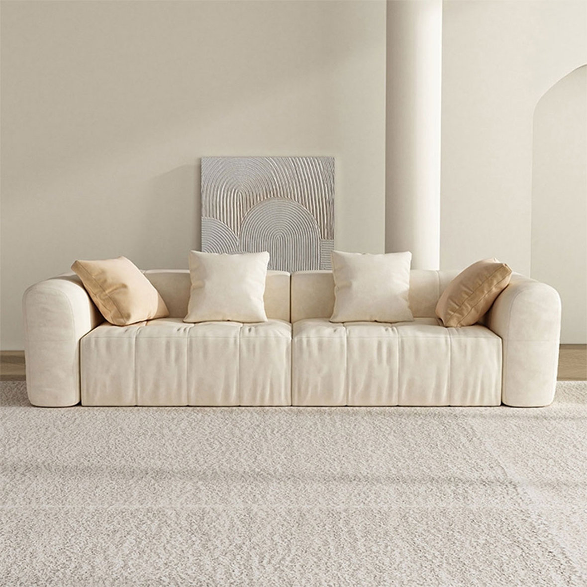 Hokku Designs Modern and simple living room fabric sofa, latex cat paw ...